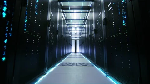 Data Center Matrix Style Numbers Raining... | Stock Video | Pond5