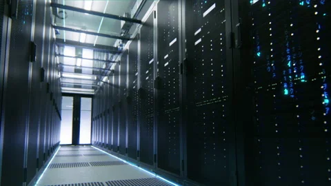 Data Center Matrix Style Numbers Raining... | Stock Video | Pond5