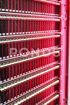 Data Center With Multiple Rows of Fully Operational Server Racks in ...