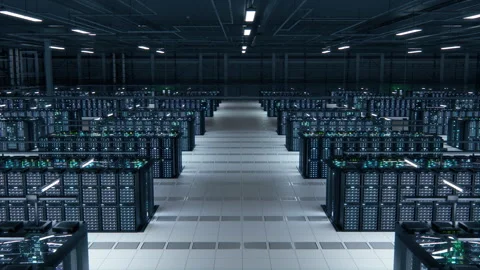 Data Center Server Room 3D Stock Video Footage | Royalty Free Data ...