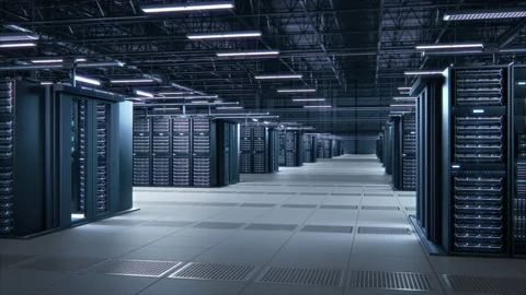 Data Center Server 3D Racks Big Data Roo... | Stock Video | Pond5
