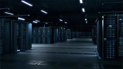 Data Center Server Room 3D Stock Video Footage | Royalty Free Data Center Server Room 3D Videos ...