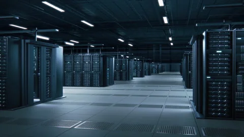 Data Center Server Room 3D Stock Video Footage | Royalty Free Data ...