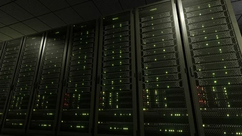 Data center server racks blinking LED li... | Stock Video | Pond5