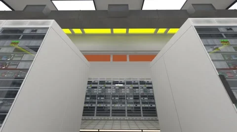 Data Center Server Room 3D Stock Video Footage | Royalty Free Data ...