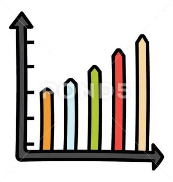 Data chart, bar graph doodle icon: Graphic #107720701