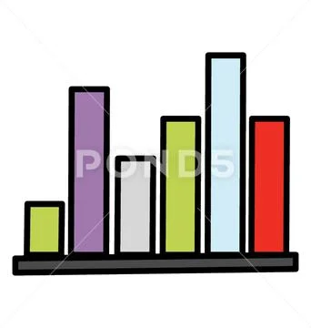 Data chart, bar graph doodle icon: Graphic #107720913