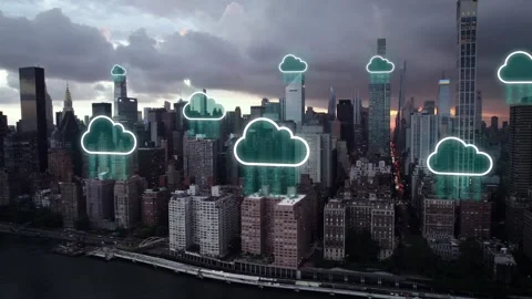 Data clouds collecting and sending infor... | Stock Video | Pond5