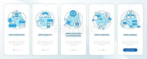 Data lake key concepts blue onboarding mobile app screen: Graphic #235782377