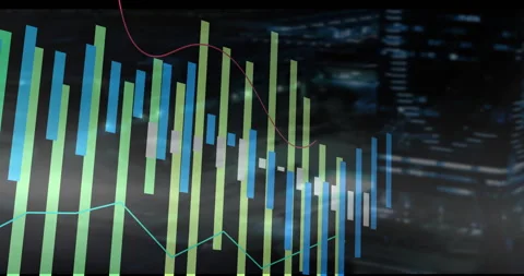 On data load skyline overlay showing bar... | Stock Video | Pond5