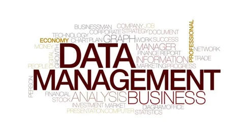 Data management animated word cloud, tex... | Stock Video | Pond5