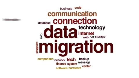 Data migration animated word cloud, text... | Stock Video | Pond5