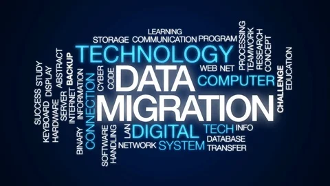 Data migration animated word cloud, text... | Stock Video | Pond5