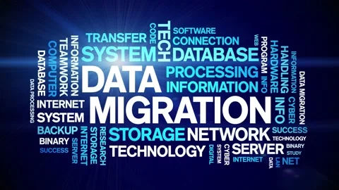 Data Migration animated word cloud,anima... | Stock Video | Pond5