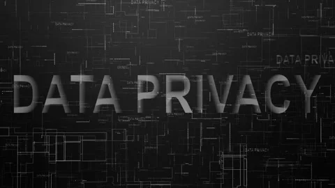 Data privacy text technology animated d... | Stock Video | Pond5