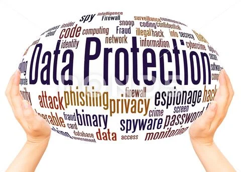 Data Protection word cloud hand sphere concept ~ Clip Art #96702547