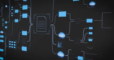 Data structure of network with folders a... | Stock Video | Pond5