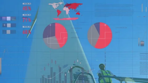 Data visualization animation over constr... | Stock Video | Pond5