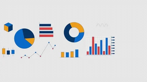 Data visualization charts 2D objects ani... | Stock Video | Pond5