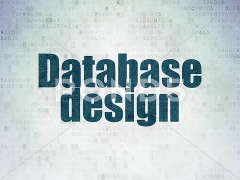 Database concept: Database Design on Digital Paper background: Graphic #62403733