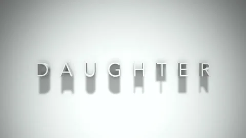 Daughter 3D title animation with shadows... | Stock Video | Pond5