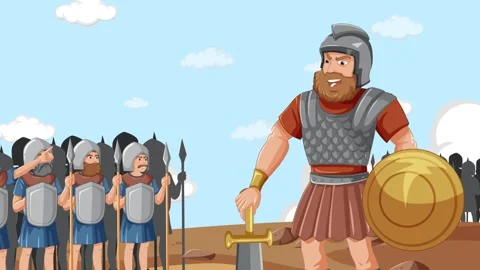 David and Goliath: Goliath Talking to th... | Stock Video | Pond5