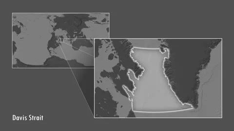Davis Strait. Bilevel map. Patterson Cyl... | Stock Video | Pond5