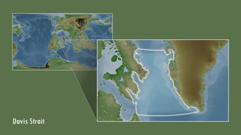 Davis Strait. Pale map. Patterson Cylind... | Stock Video | Pond5