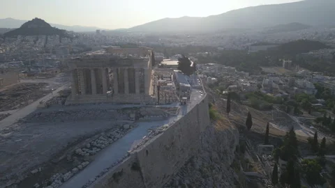 day flying clockwise towards Parthenon a... | Stock Video | Pond5