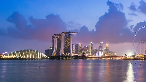 Singapore Cityscape Night Stock Videos – Royalty-Free HD & 4K Videos