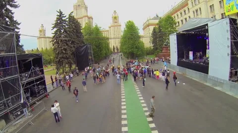 Day of Physicist celebration near stage ... | Stock Video | Pond5