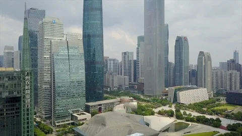 day time guangzhou city downtown ifc ope... | Stock Video | Pond5
