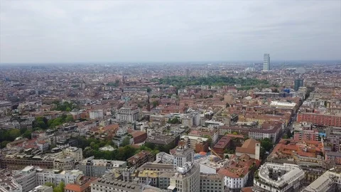day time milan city aerial panorama 4k i... | Stock Video | Pond5