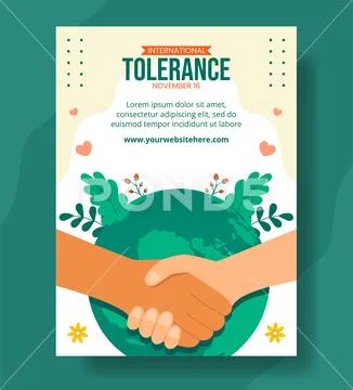 Day for Tolerance Vertical Poster Flat Cartoon Hand Drawn Templates ...