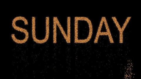 day of the week SUNDAY appears from the ... | Stock Video | Pond5