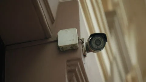 Daytime establishing shot of modern CCTV... | Stock Video | Pond5
