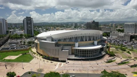 Daytime view of the Coliseo de Puerto Ri... | Stock Video | Pond5