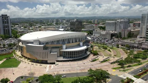 Daytime view of the Coliseo de Puerto Ri... | Stock Video | Pond5