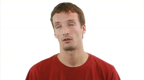 Dazed guy - isolated on white background | Stock Video | Pond5