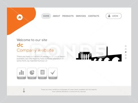 Dc Landing page website template design: Royalty Free #90163218