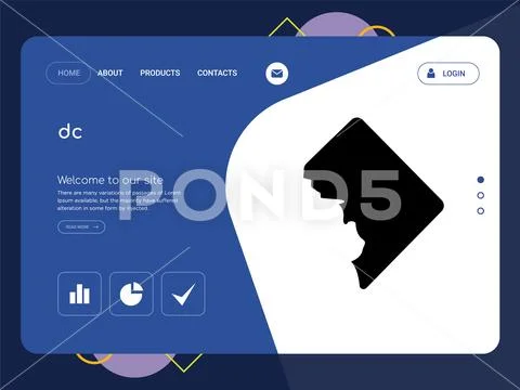 Dc Landing page website template design Illustration #90170680