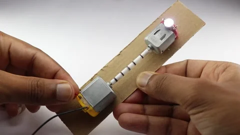 DC motor generator project demonstration... | Stock Video | Pond5