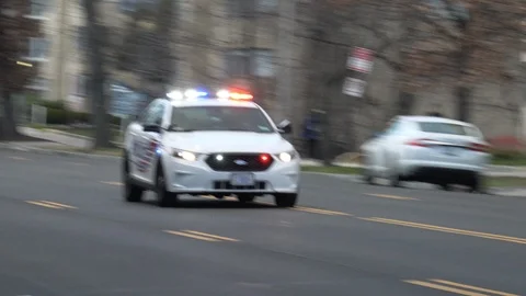 DC Police Cruiser, siren, lights, passin... | Stock Video | Pond5