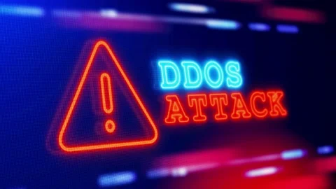Ddos Attack Warning Alert Screen loop Bl... | Stock Video | Pond5