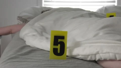 Dead Body of a Woman on a bed At A Crime... | Stock Video | Pond5