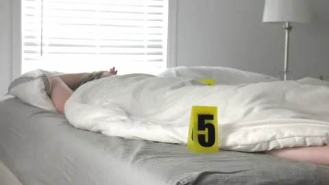 Dead Body of a Woman on a bed At A Crime... | Stock Video | Pond5