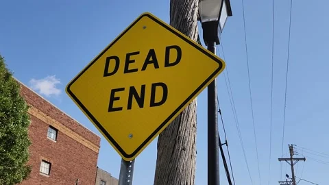 Dead End Traffic Construction Signage Ye... | Stock Video | Pond5
