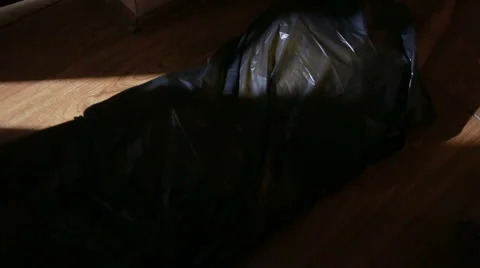 dead girl in plastic bag. killer dragged... | Stock Video | Pond5