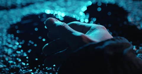 Dead Hand In A Pool of Blood on Concrete... | Stock Video | Pond5