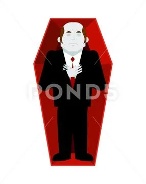 Dead man in coffin isolated. corpse in casket on white background ...